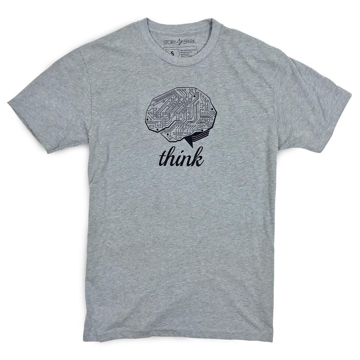 Think Tech T-shirt Grey-Think Tech T-Shirt-STORY SPARK