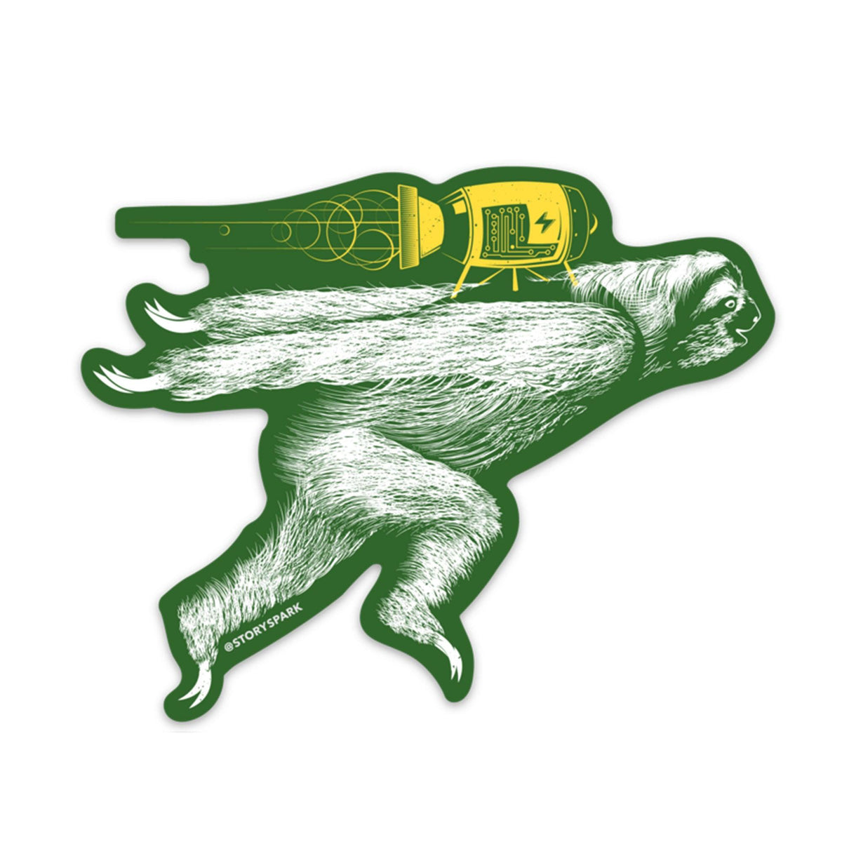 Rocket Sloth Sticker - show your sloth love - STORY SPARK
